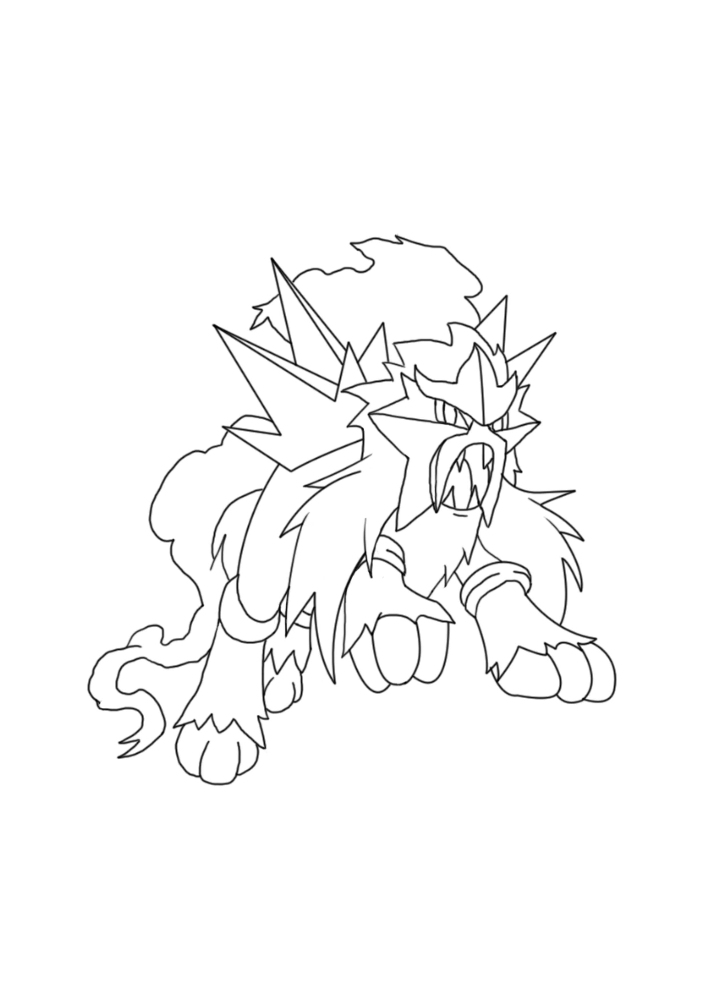 Coloriage Entei à IMPRIMER - Coloriez les tous
