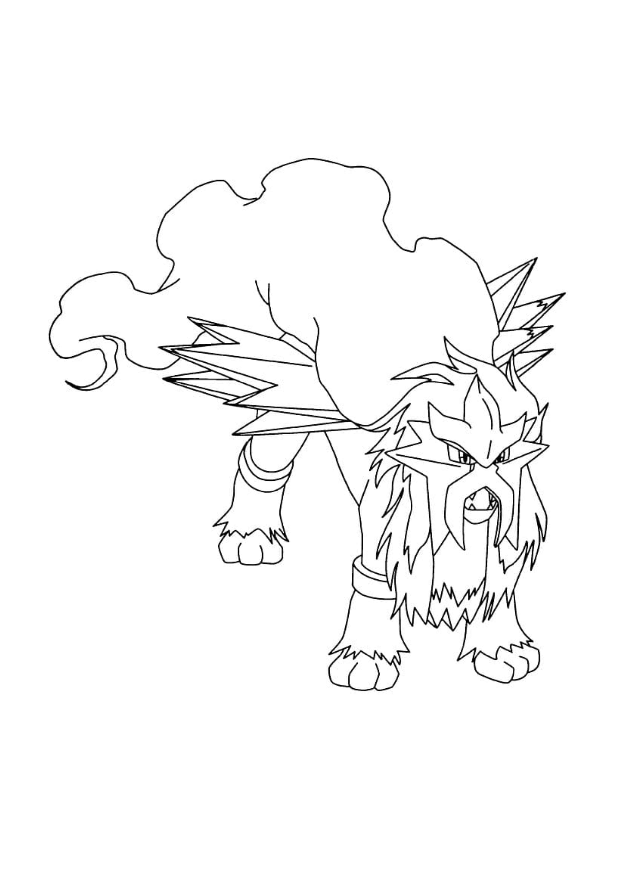 Coloriage Entei à IMPRIMER - Coloriez les tous