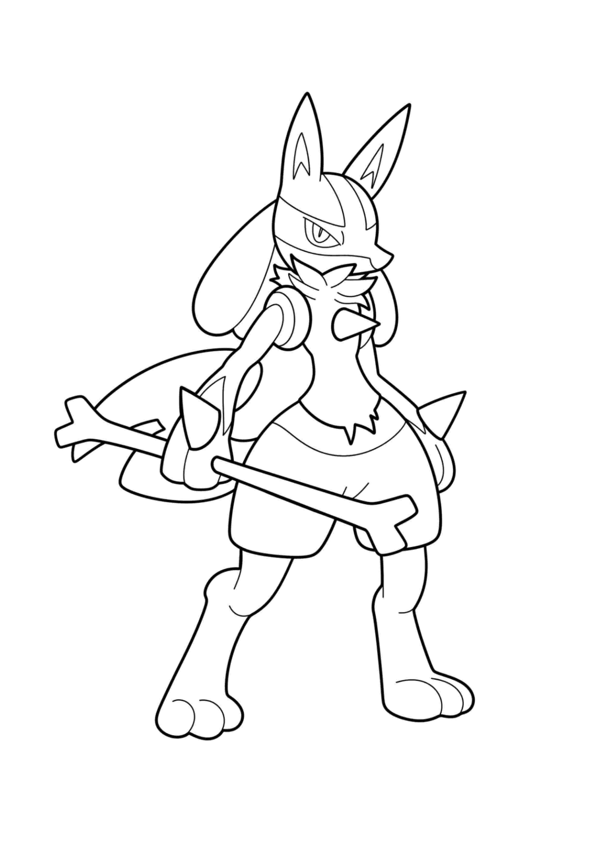 Coloriage Lucario à IMPRIMER - Coloriez les tous