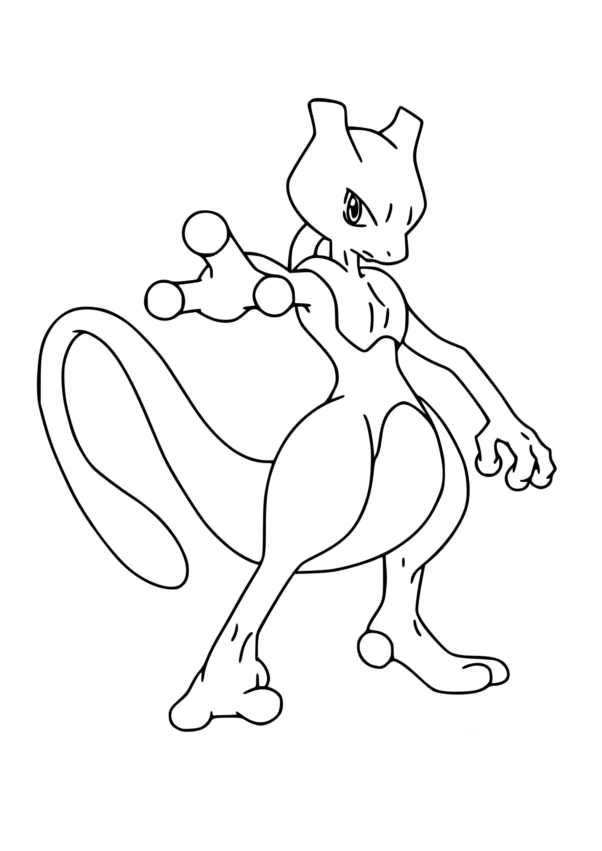 Coloriage Mewtwo à IMPRIMER - Coloriez les tous